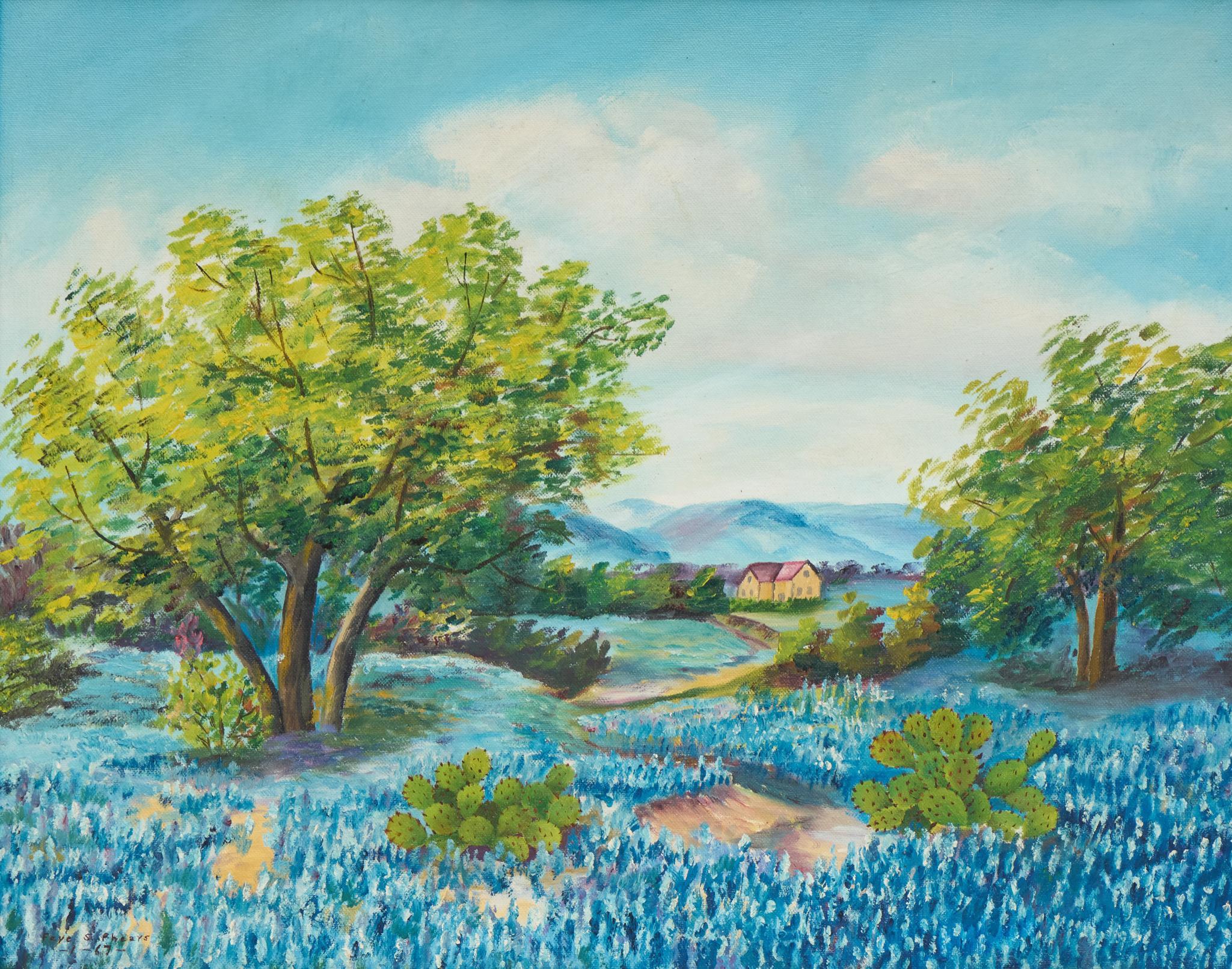 Feye S. Phears, Bluebonnet Landscape, 1967 | Vogt Auction