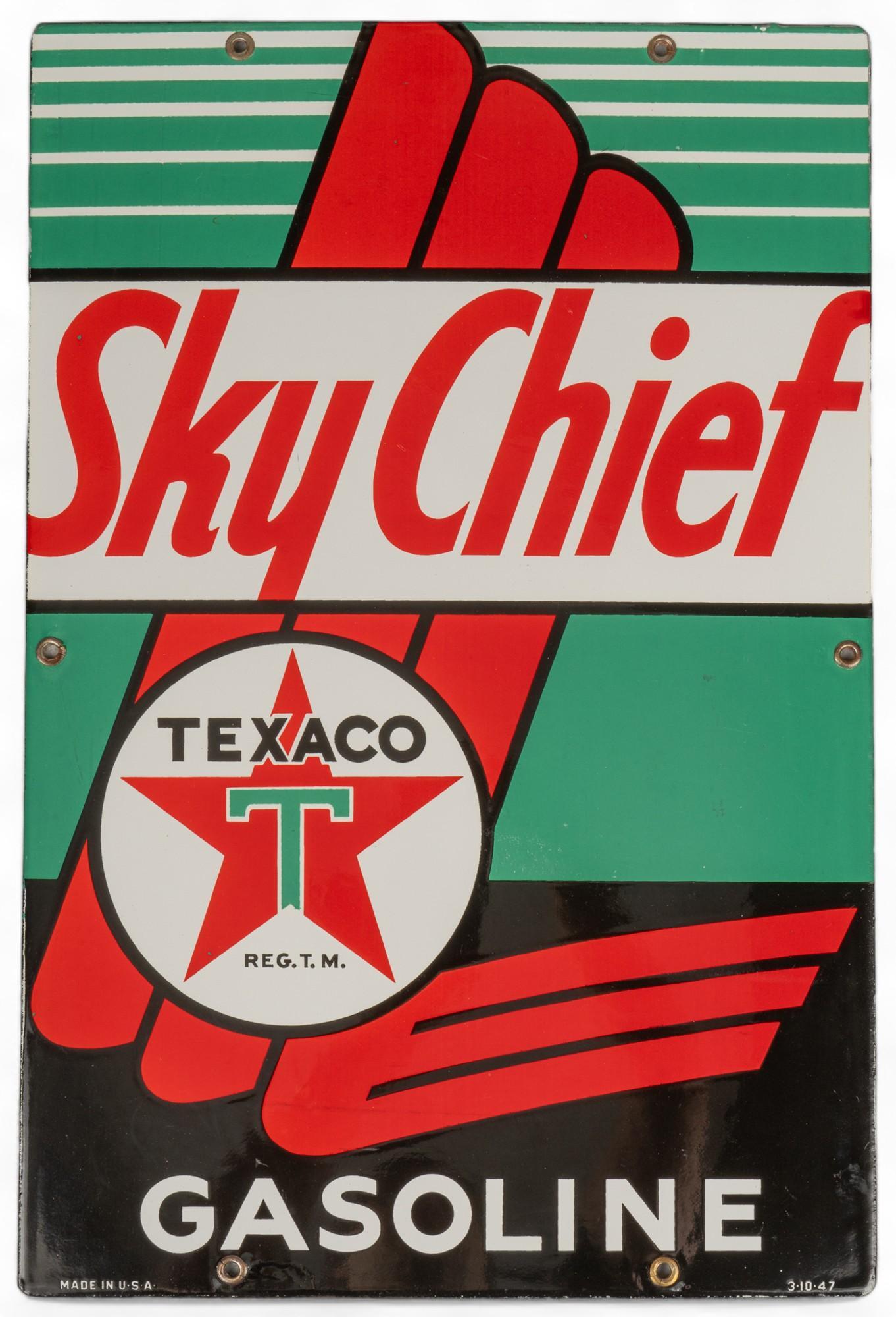 Vintage Texaco Sky Chief Sign | Vogt Auction