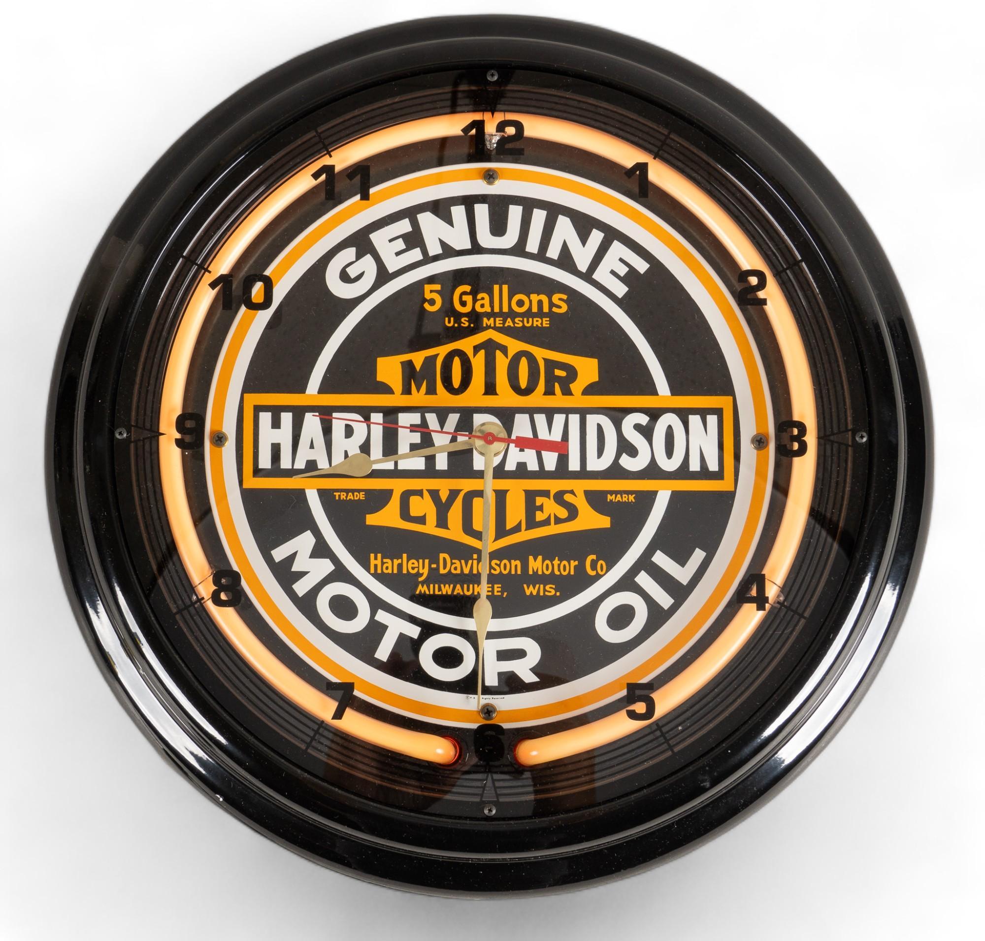 Harley Davidson Neon Wall Clock | Vogt Auction