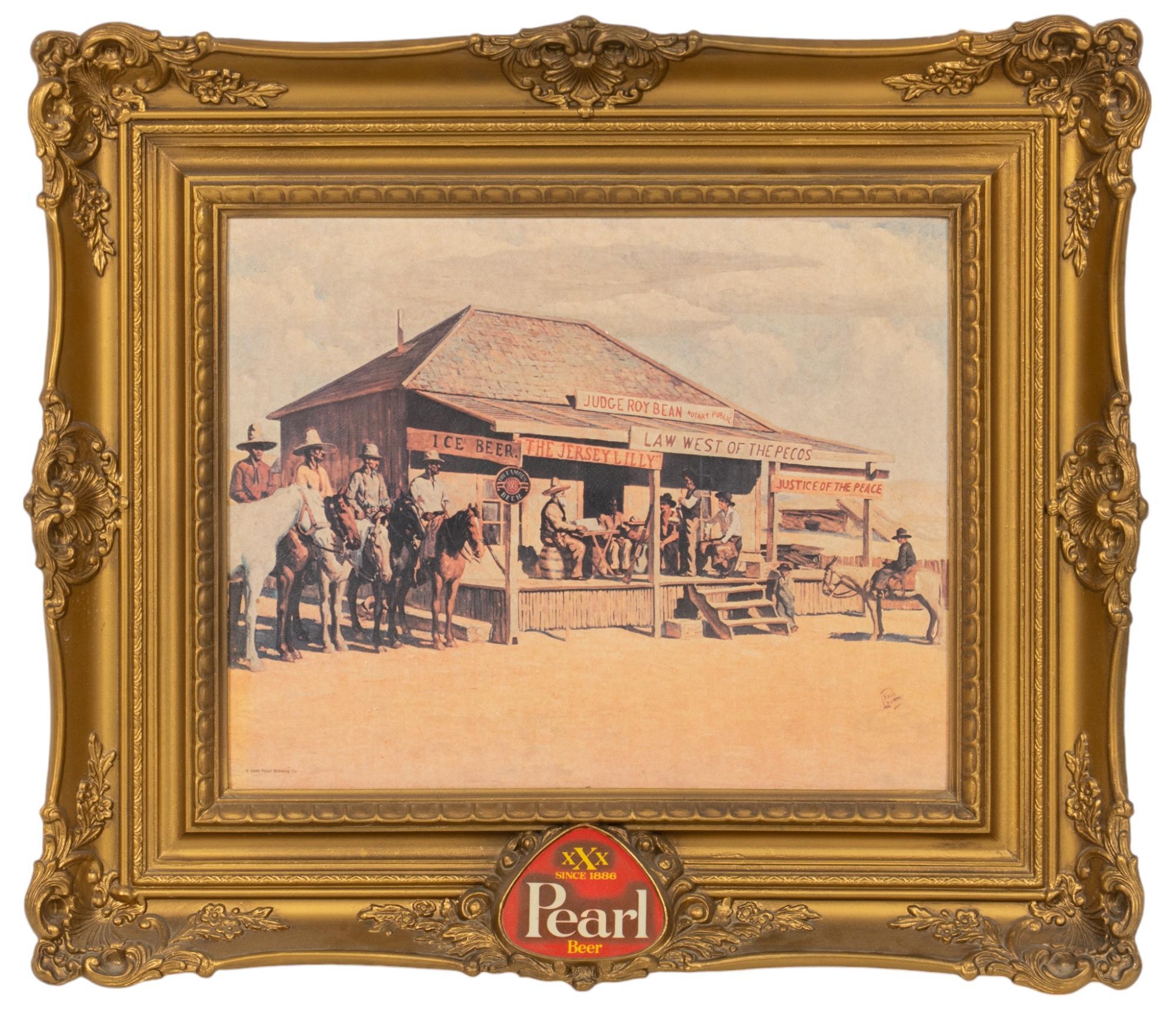Framed Pearl Brewery Jersey Lilly / Langtry Saloon Advertisement | Vogt ...