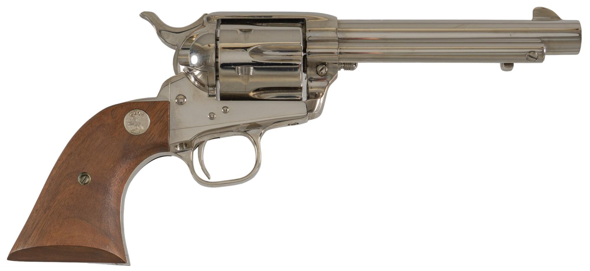 Excellent Colt SAA 3rd Gen 44-40 Nickel Revolver | Vogt Auction