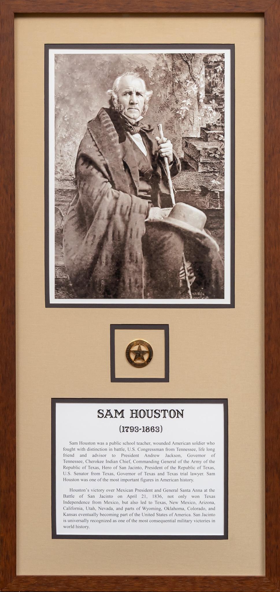 Framed Sam Houston Display | Vogt Auction