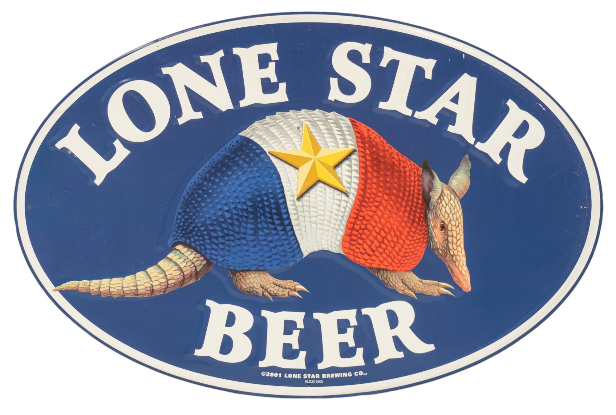 2001 Lone Star Beer Armadillo Tin Tacker | Vogt Auction
