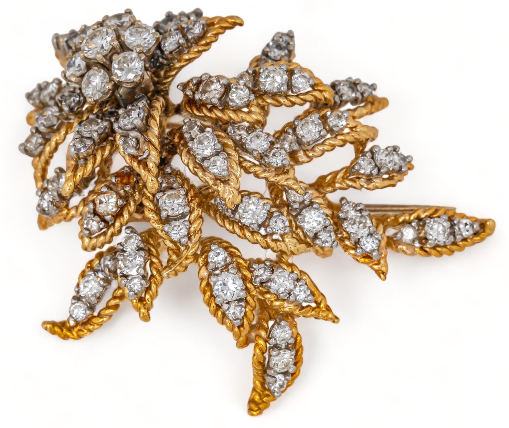 Vikki Carr | 14K Diamond En Tremblant Flower Brooch | Vogt Auction
