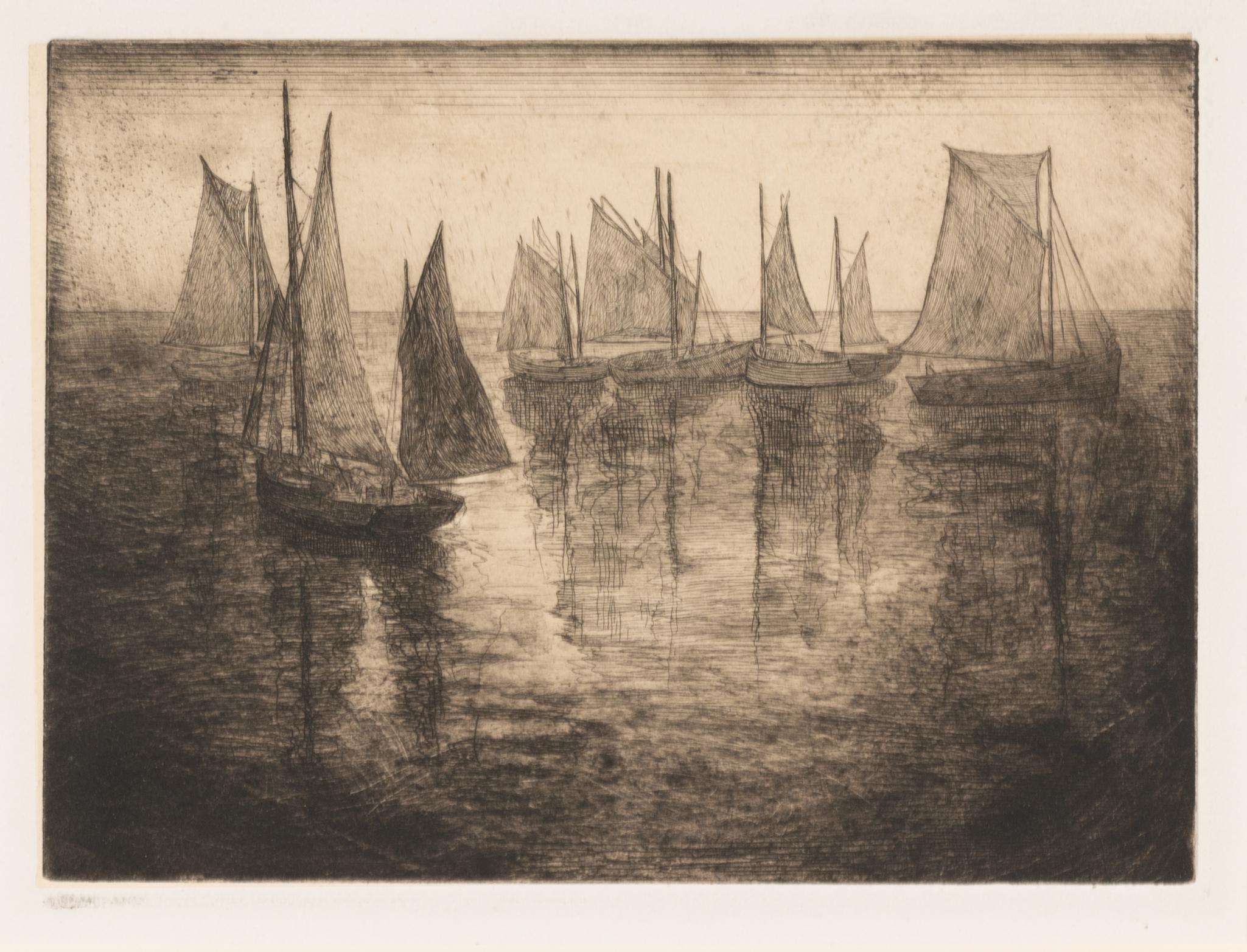 Mary Bonner (1887-1935), Boats, etching, unsigned, image | Vogt Auction