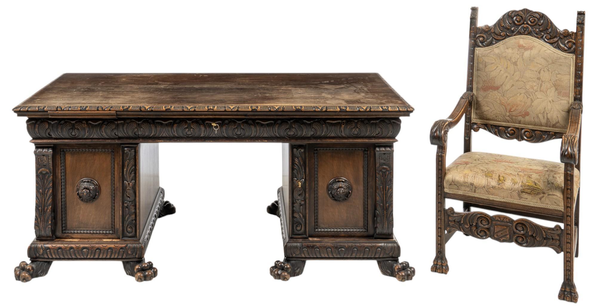 Renaissance Revival Style Desk Set | Vogt Auction